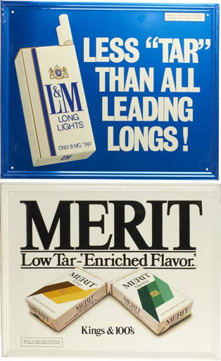Lot Of 2: Vintage Tin Cigarette Advertising Signs