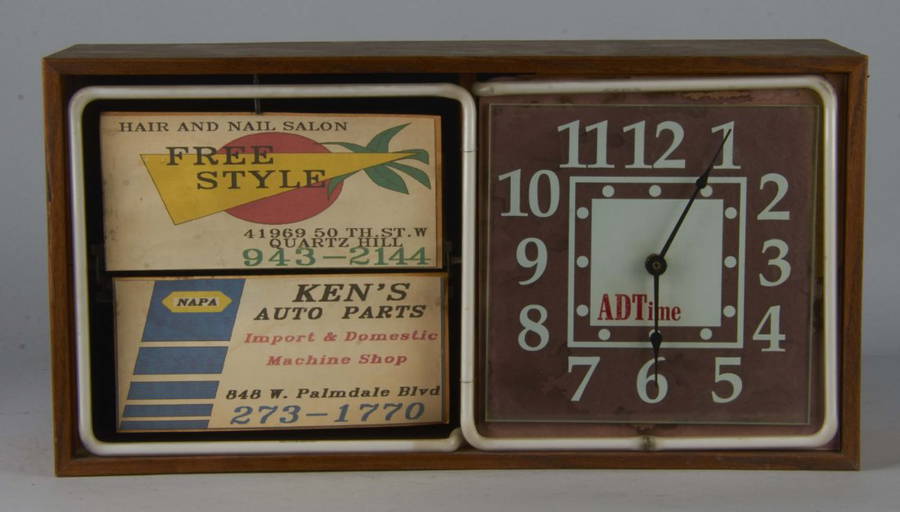 Adt Time Advertising Neon Flip Clock