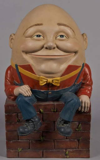 Humpty Dumpty On Brick Wall Statue