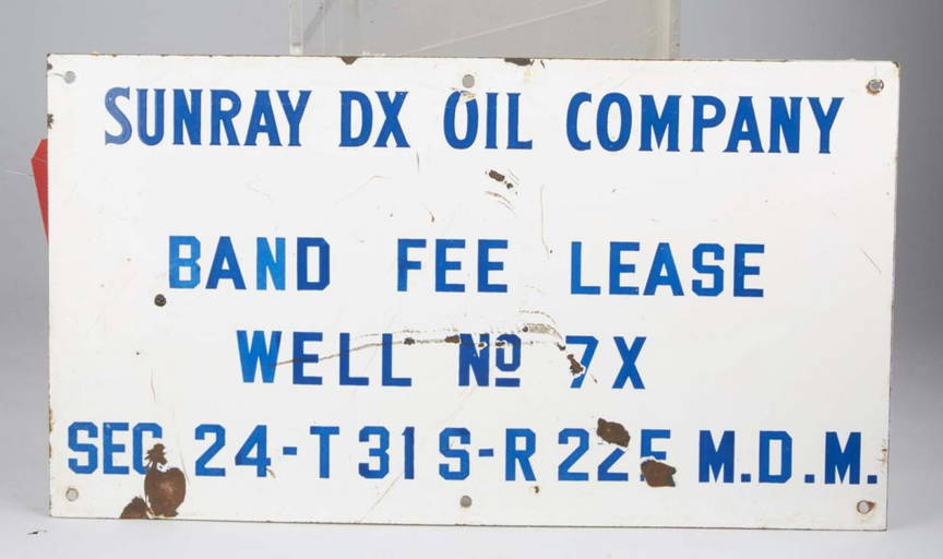 Sunray Dx Oil Company Porcelain Sign