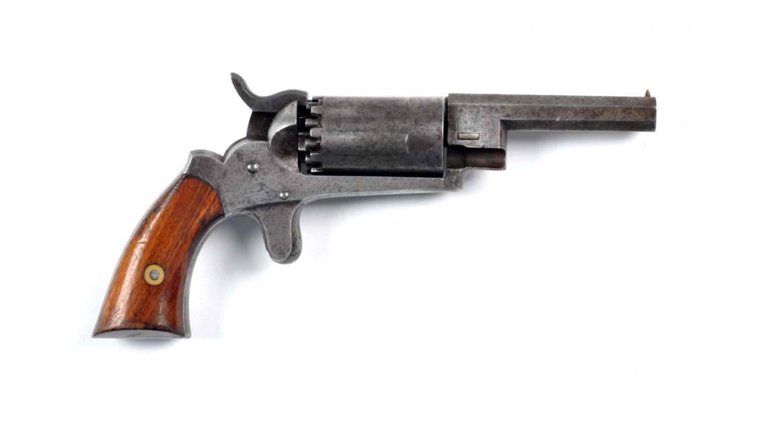 Rare J. Walch 10 Shot Dbl Hammer Pocket Revolver.