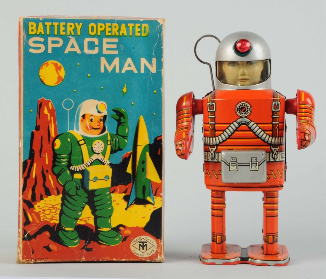 Japanese Battery - Operated Tin Litho Space Man.