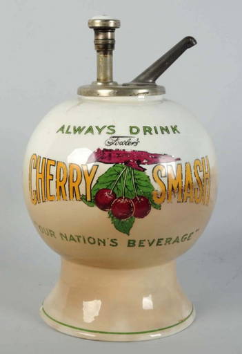 Cherry Smash Ceramic Syrup Dispenser.