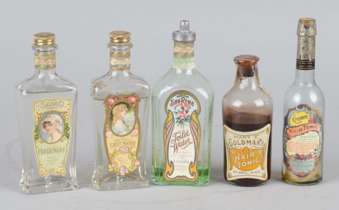 Lot Of 5: Early Toilet Water & Hair Tonic Bottles - Aug 01, 2015 | Dan ...