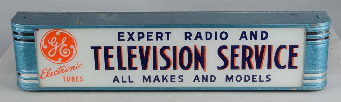 Illuminated Ge Television Service Sign