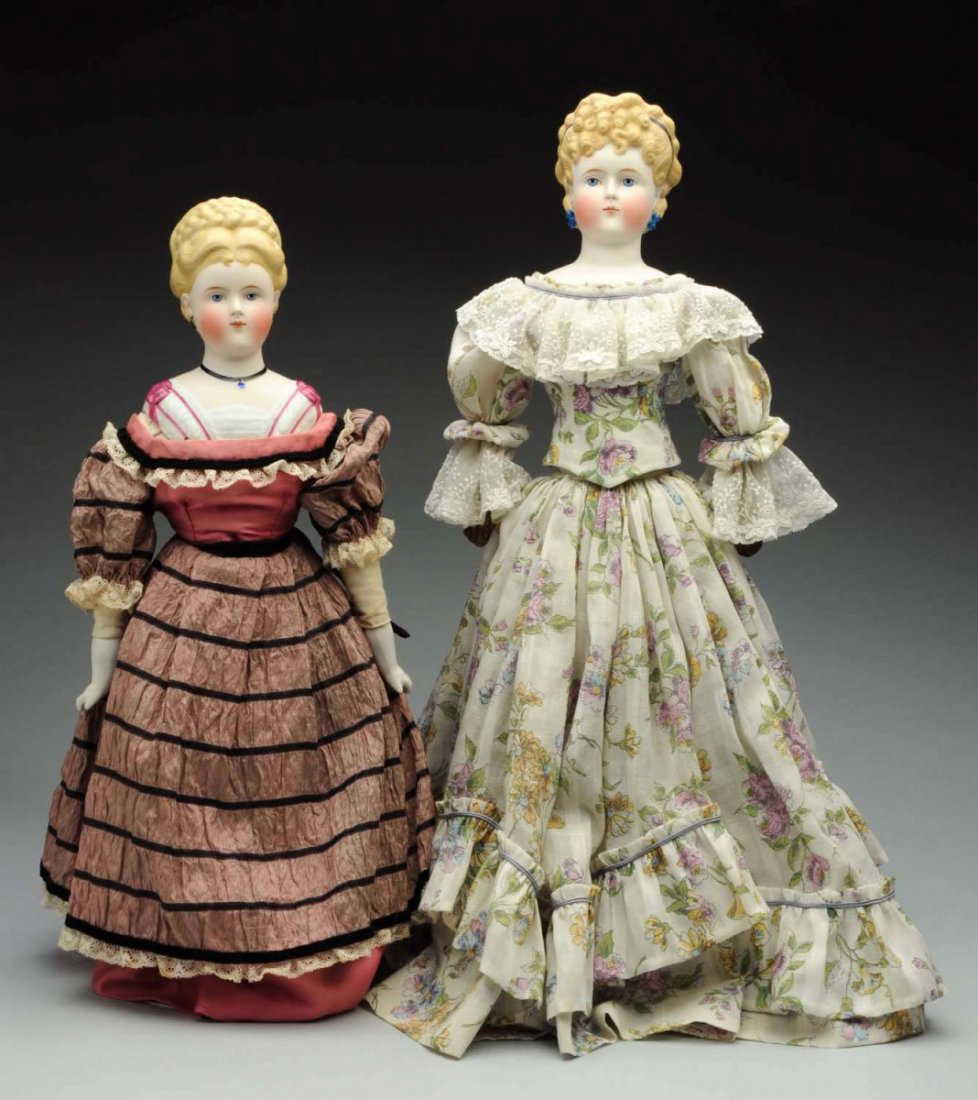 Lot Of 2 Parian Type Dolls
