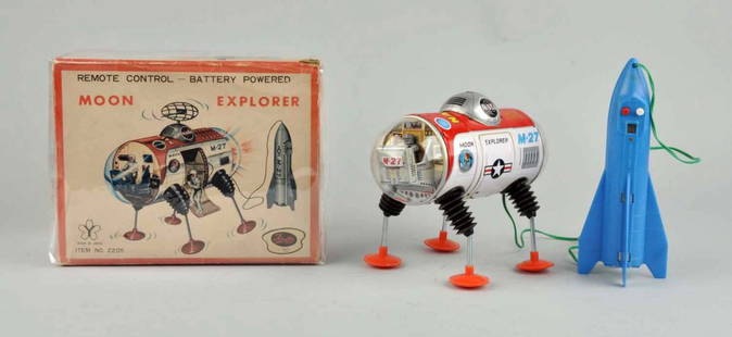 Japanese Battery Operated Tin Litho Moon Explorer.