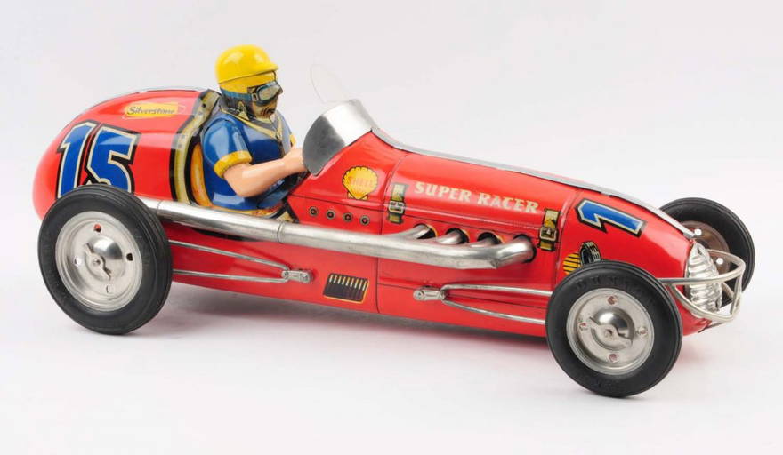 Rare German Tin Litho Super Racer Race Car.