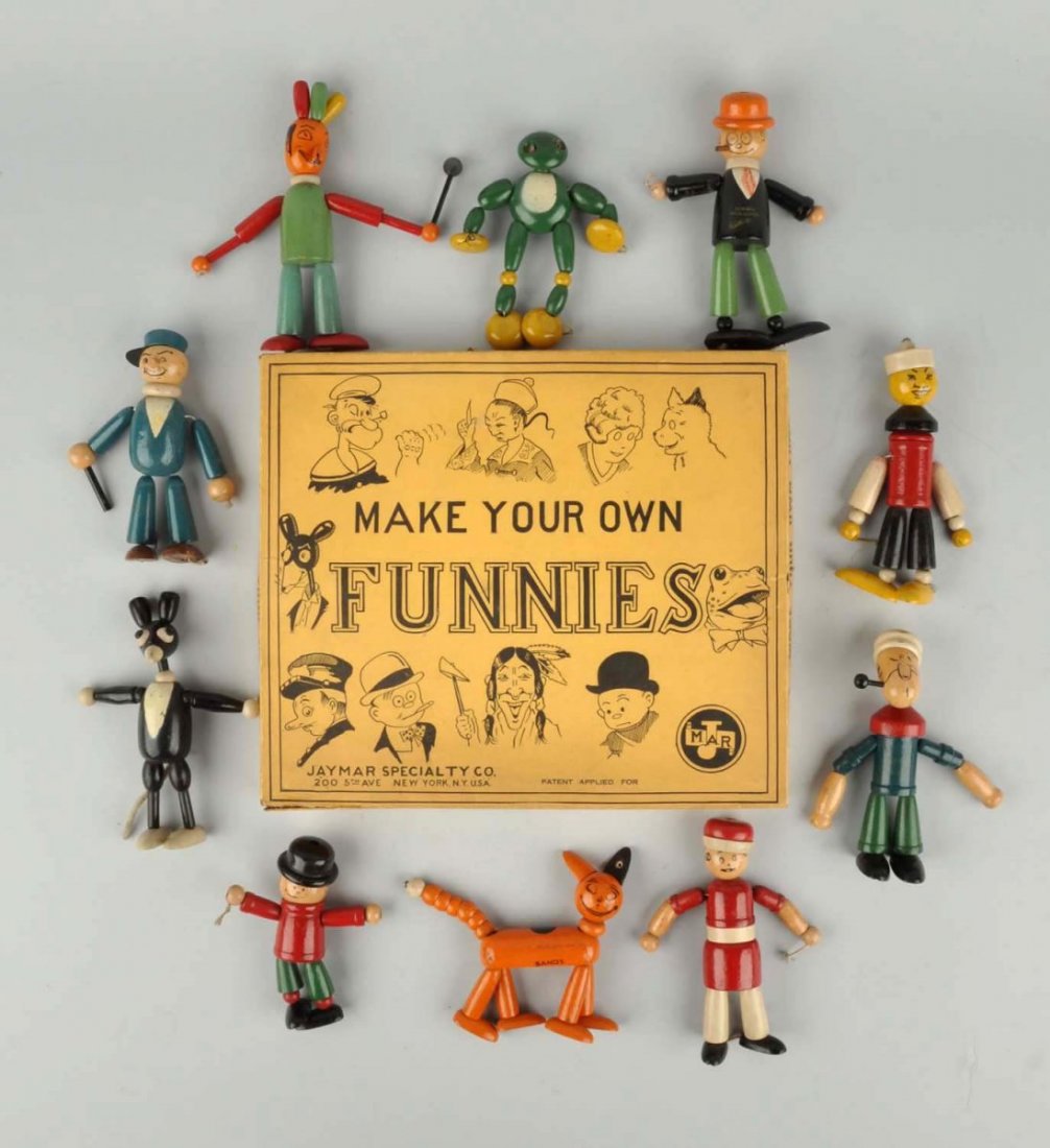 Set Of Jaymar Wooden Comic Funnies Figures.