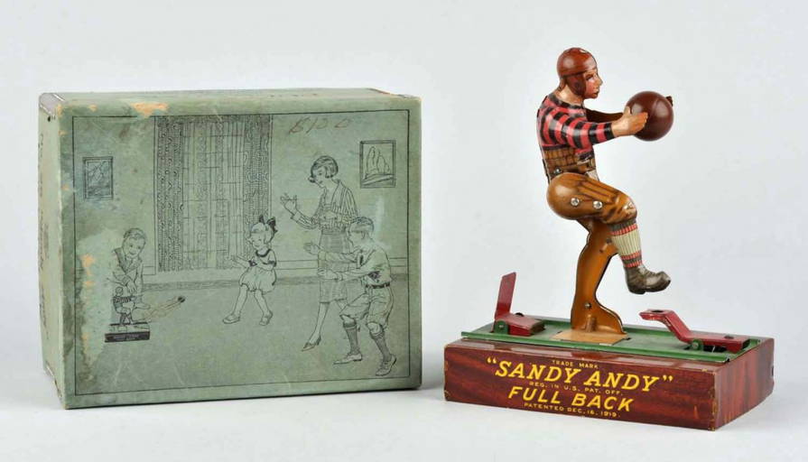 Wolverine Tin Litho Sandy Andy Fullback Toy.