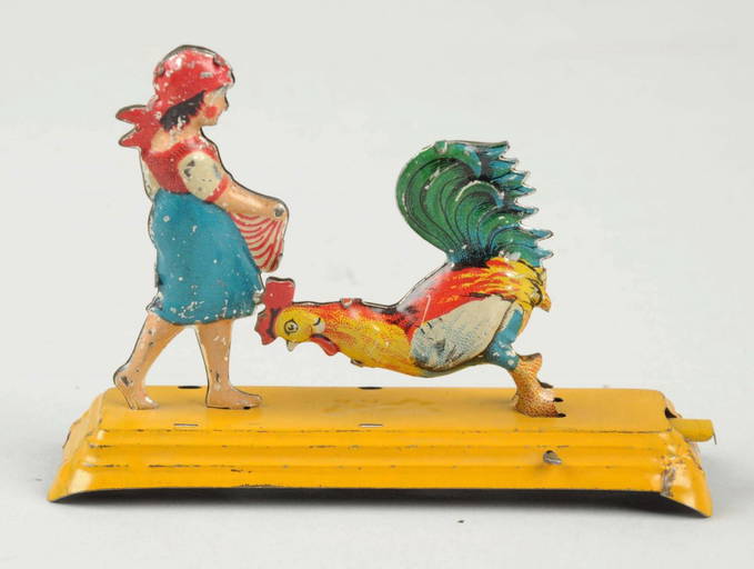 German Tin Litho Girl Feeding Rooster Penny Toy. - Sep 12, 2015 | Dan ...