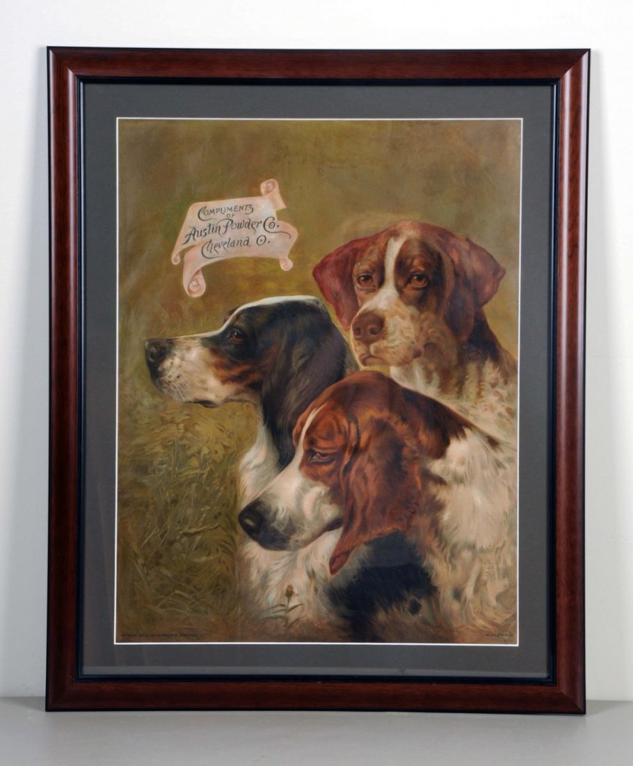 Austin Powder Co Advertising Sign With Dogs.