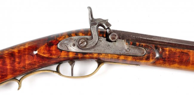 Signed Lancaster, Pennsylvania Long Rifle. : Lot 51