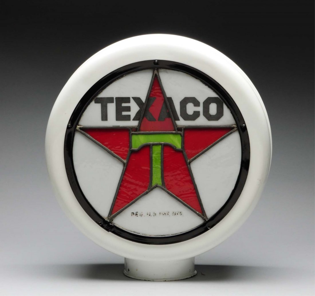 Texaco Star Logo Stained Glass In Metal Body.