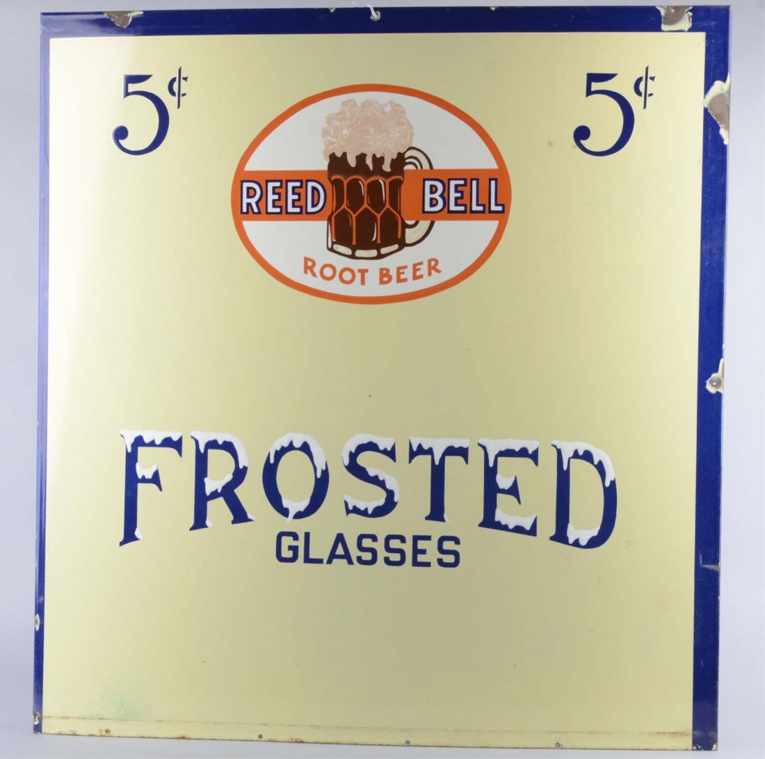 Reed & Bell Root Beer Porcelain Flange Sign