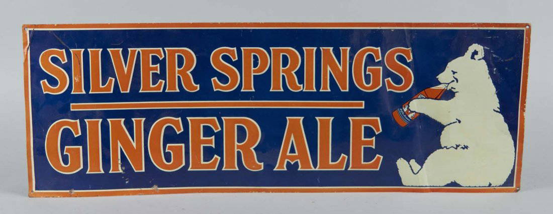Silver Springs Ginger Ale Tin Advertising Sign
