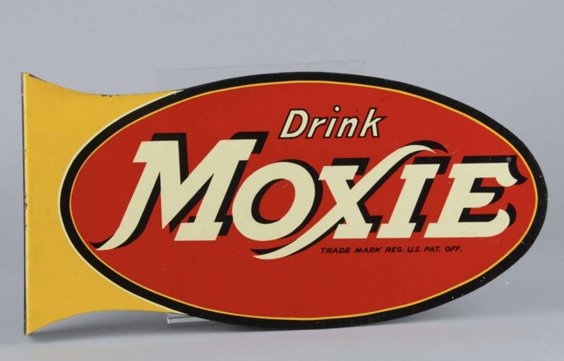 Drink Moxie Soda Tin Flange Sign - Oct 16, 2015 | Dan Morphy Auctions in NV