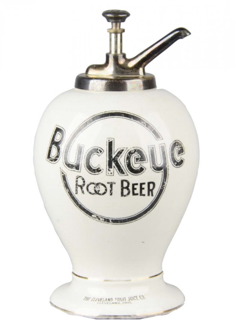 Buckeye Root Beer Ceramic Syrup Dispenser