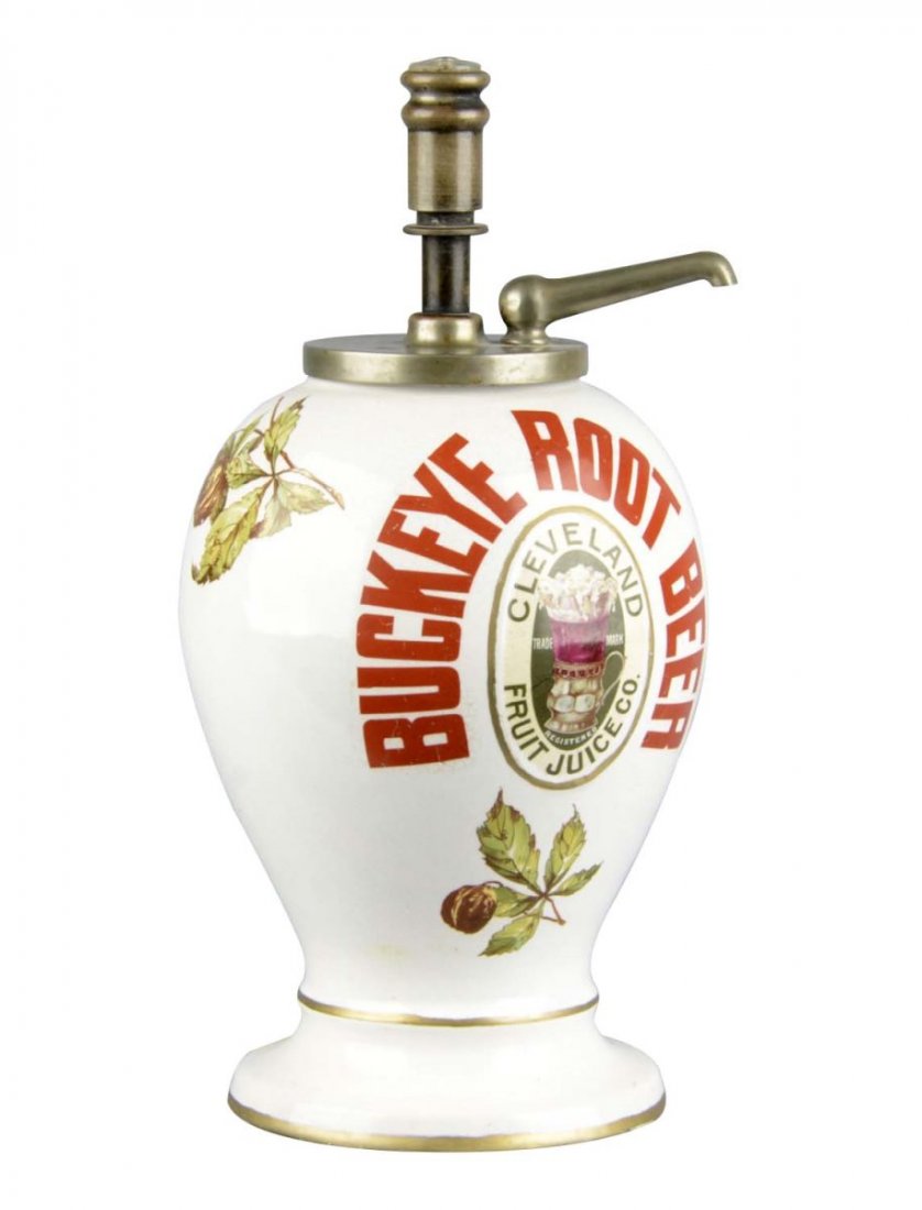 Buckeye Root Beer Ceramic Syrup Dispenser
