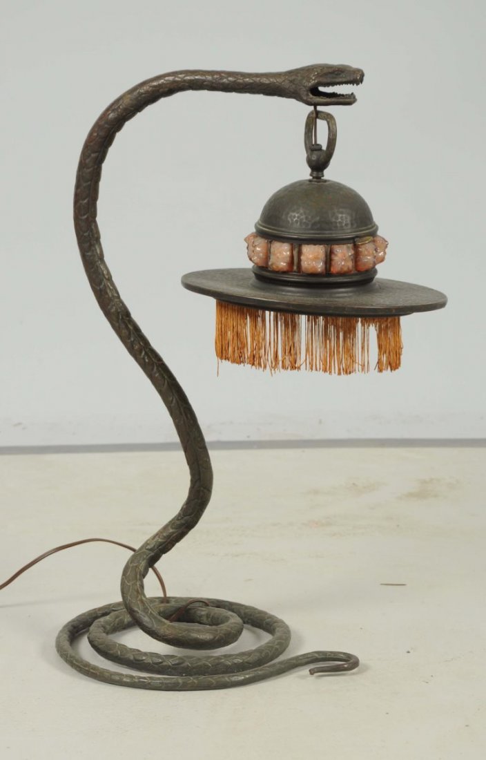Austrian Art Nouveau Hand Hammered Snake Lamp. - Nov 21, 2015 | Dan ...