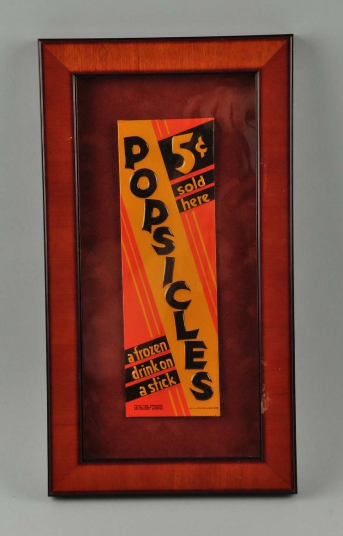 Popsicles Tin Embossed Sign.
