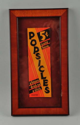 Popsicles Tin Embossed Sign.