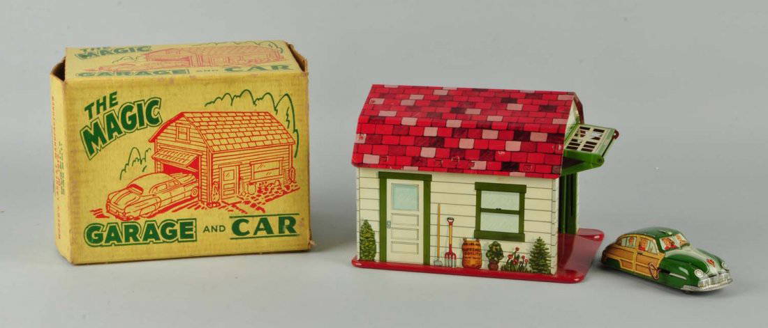 Marx Magic Garage And Car Set In Box.