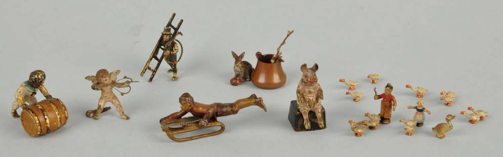 Lot Of 7: Vienna Miniature Bronze Figures.