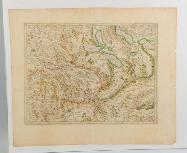 Engraved German Topographical Map.