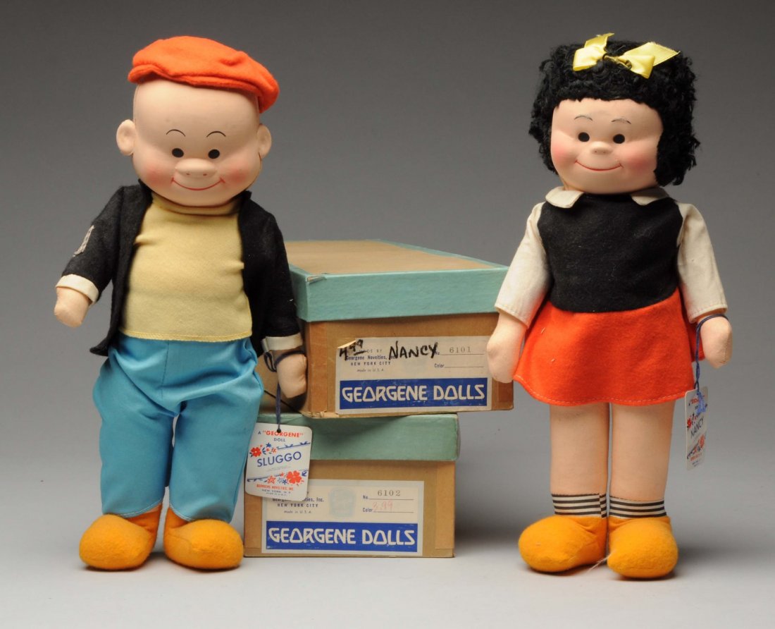 Lot Of 2: Cloth Comic Character Dolls in Boxes.