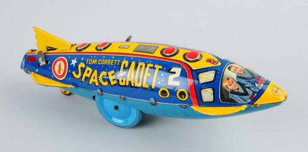 Marx Tin Litho Wind Up Tom Corbett Space Cadet Spaceship.