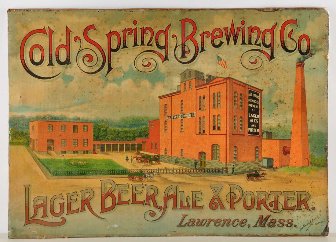 Cold Spring Brewing Co Tin Litho Advertising Sign.