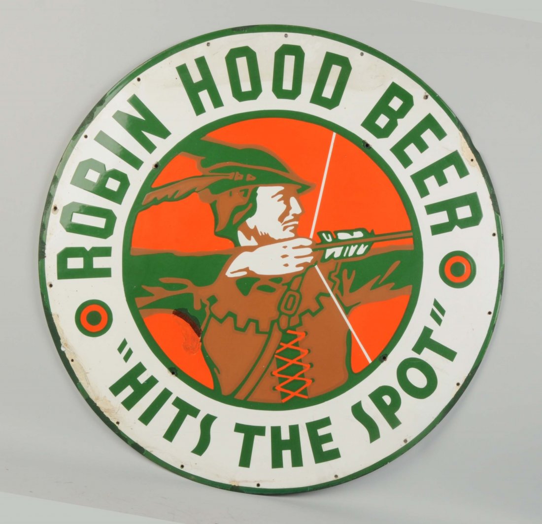 Robin Hood Beer Porcelain Sign.