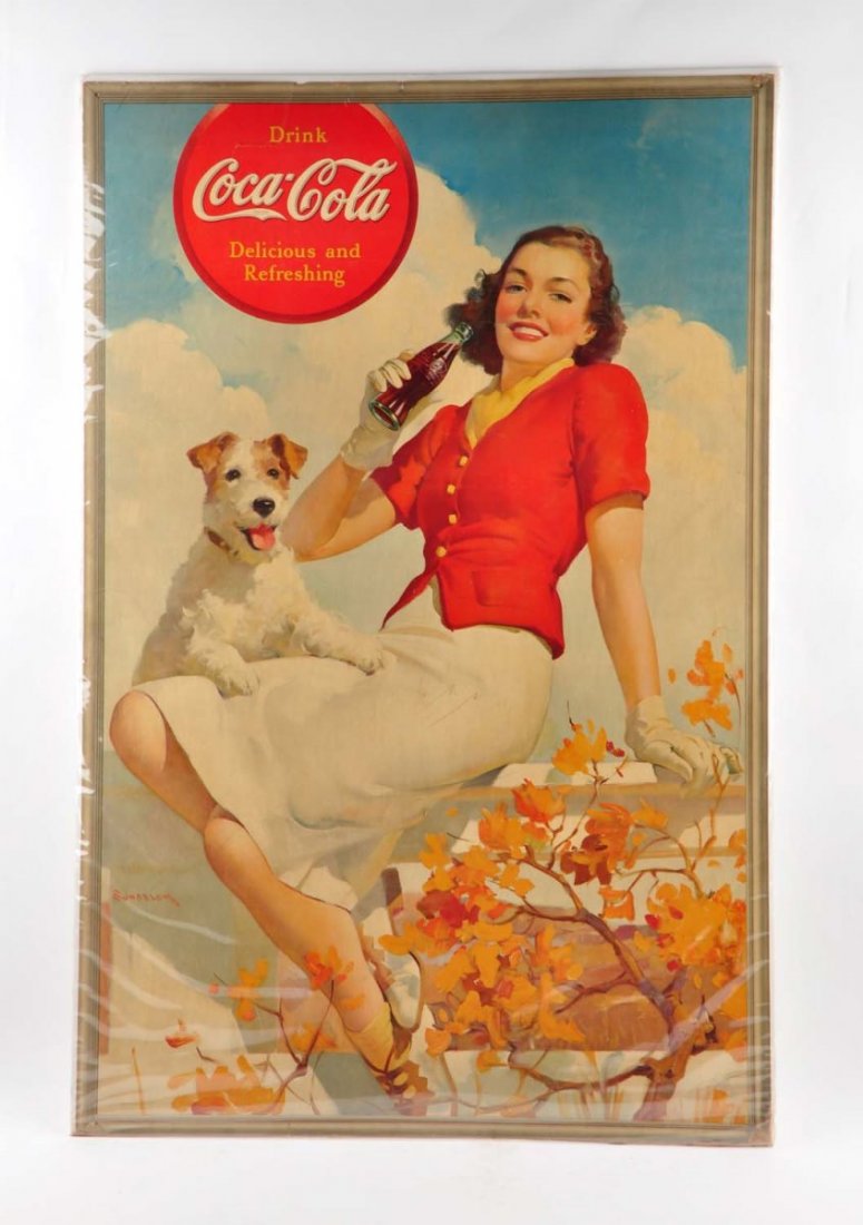 Large Coca Cola Cardboard Sign.