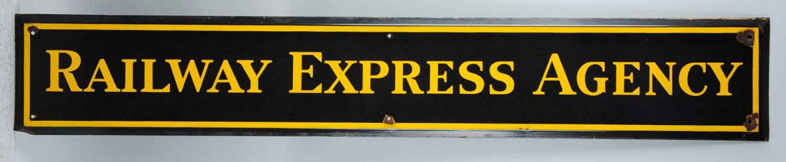 Railway Express Agency Porcelain Advertising Sign.