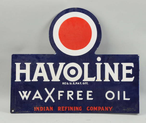 Havoline Wax Free Oil Indian Refining Co. Sign.
