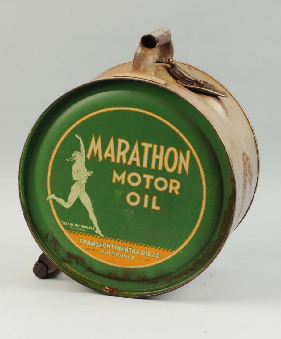 Marathon Motor Oil Five Gallon Rocker Can.