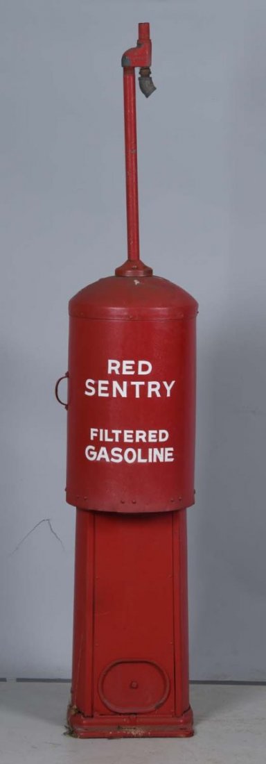 Bowser Red Sentry Curb Gas Pump.