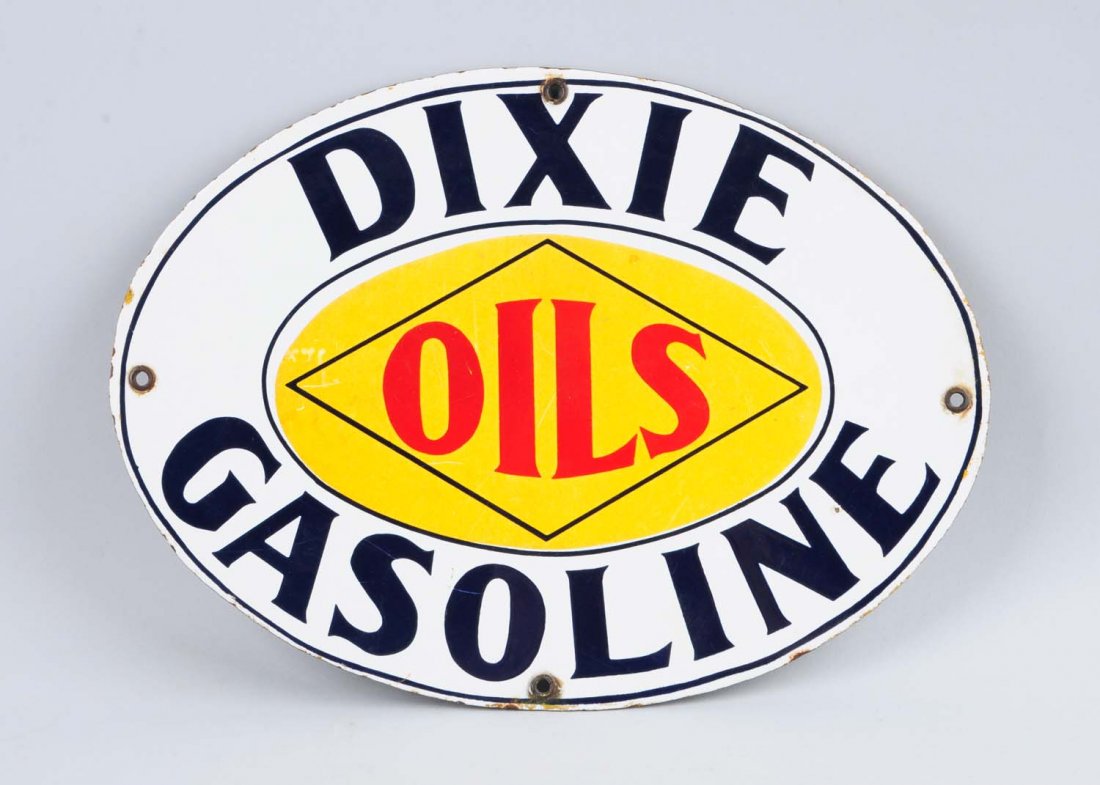 Dixie Gasoline Oils Sign.