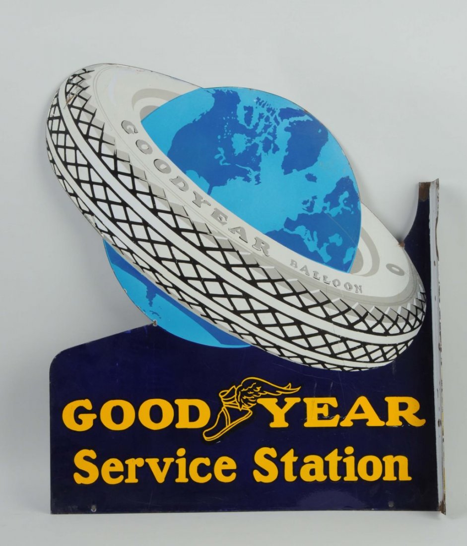 Goodyear Service Station Porcelain Flange Sign.