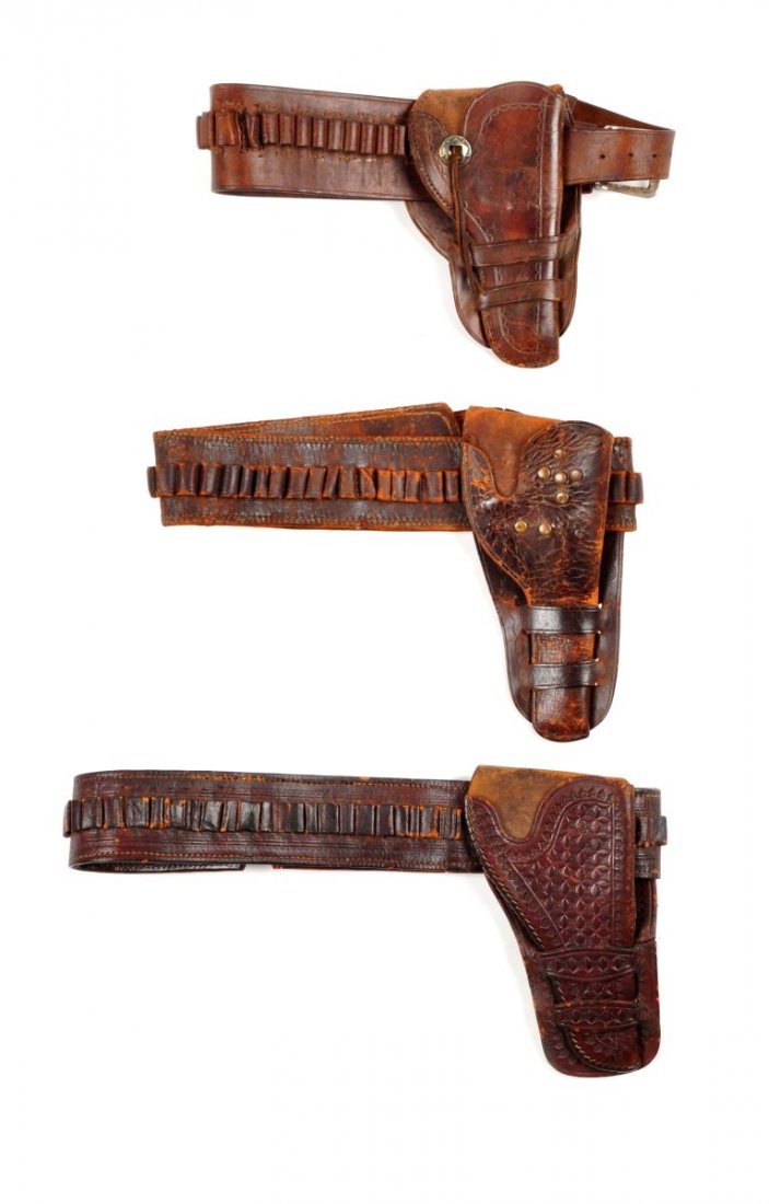 Lot Of 3: Vintage Western Gun Rigs/Holsters.