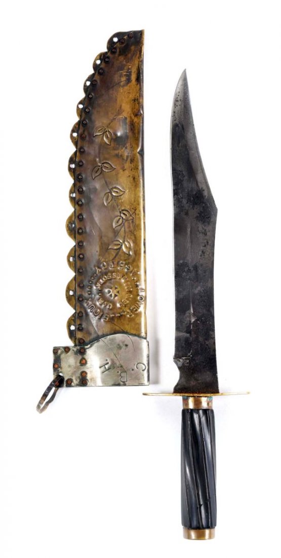 Large Drop Point Bowie Knife.
