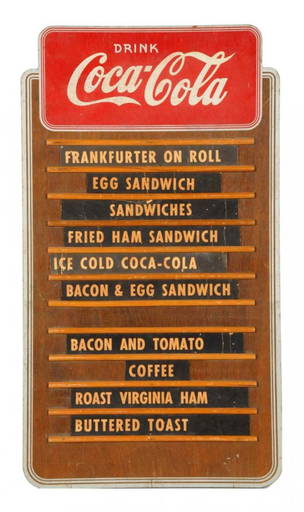 Coca Cola Wooden Menu Board