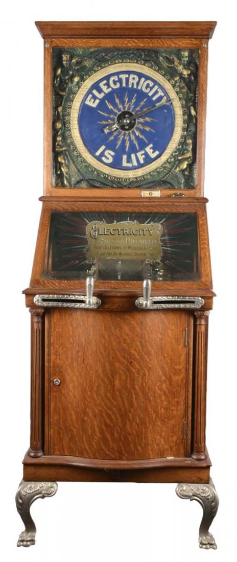 1¢ Mills Electricity Is Life Arcade Shock Machine