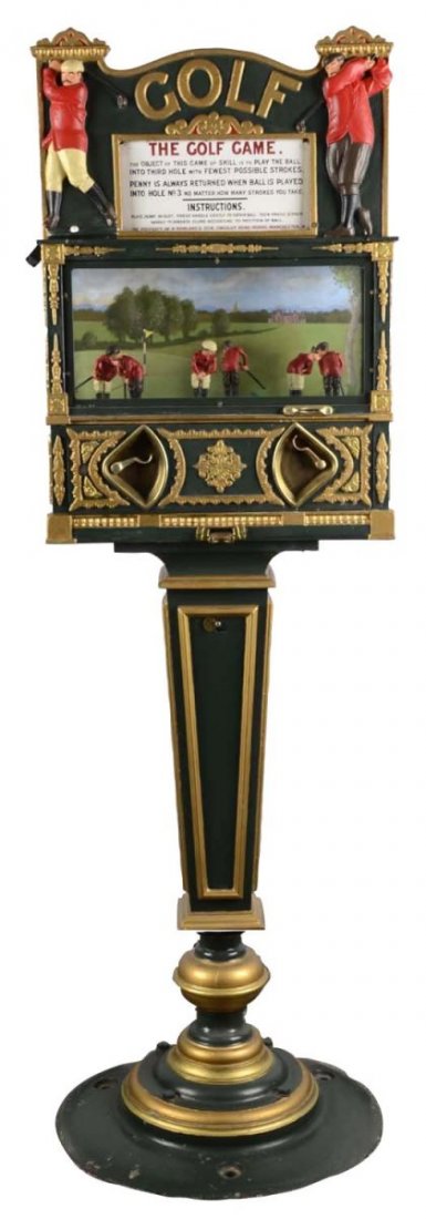 Rare English Cast Iron Golf Arcade Machine