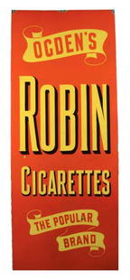 Robin Cigarettes The Popular Brand Framed Enamel