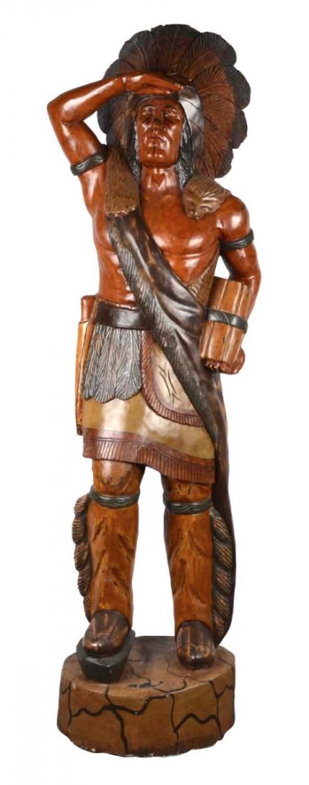 Large Wooden Cigar Store Indian