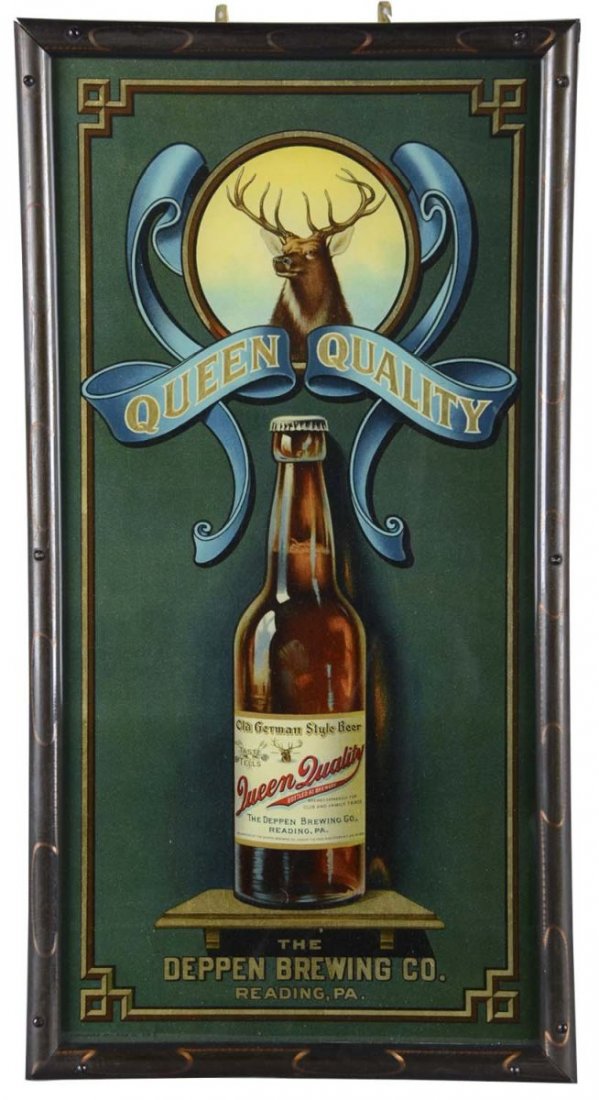 Queen Quality Beer Reverse Glass Corner Sign