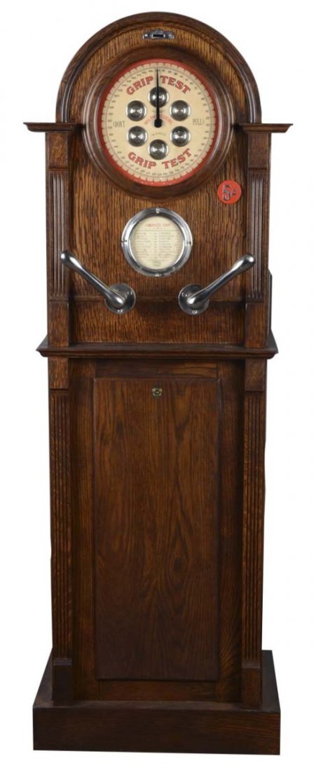 5¢ Early Floor Model Grip Tester Arcade Machine