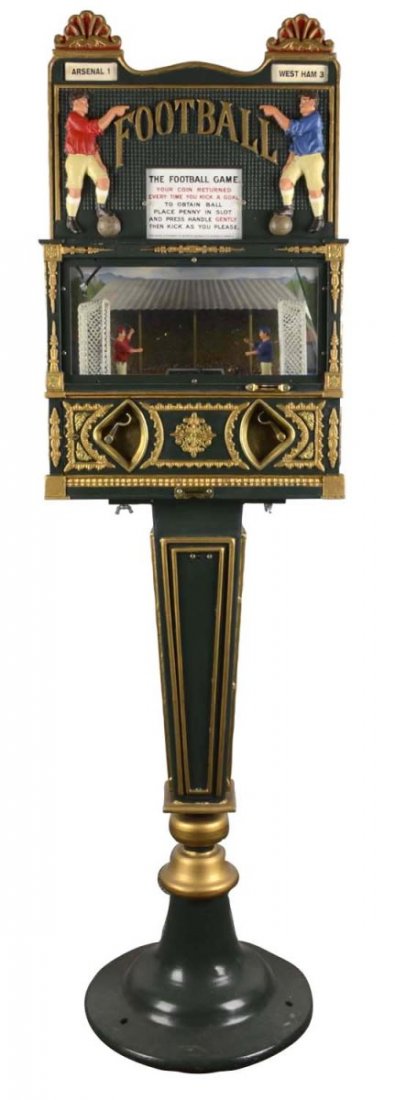 Rare English Cast Iron Football Arcade Machine